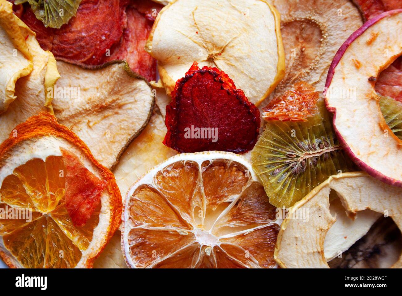 Sliced dried fruits texture close up Stock Photo - Alamy