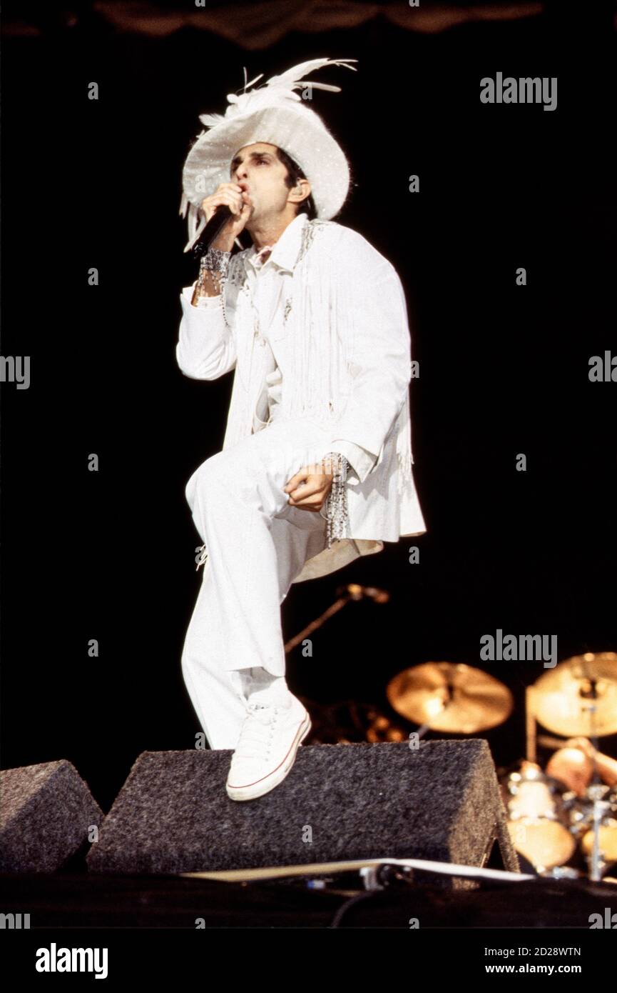 Perry Farrell, lead singer of Jane's Addiction performing at the ...