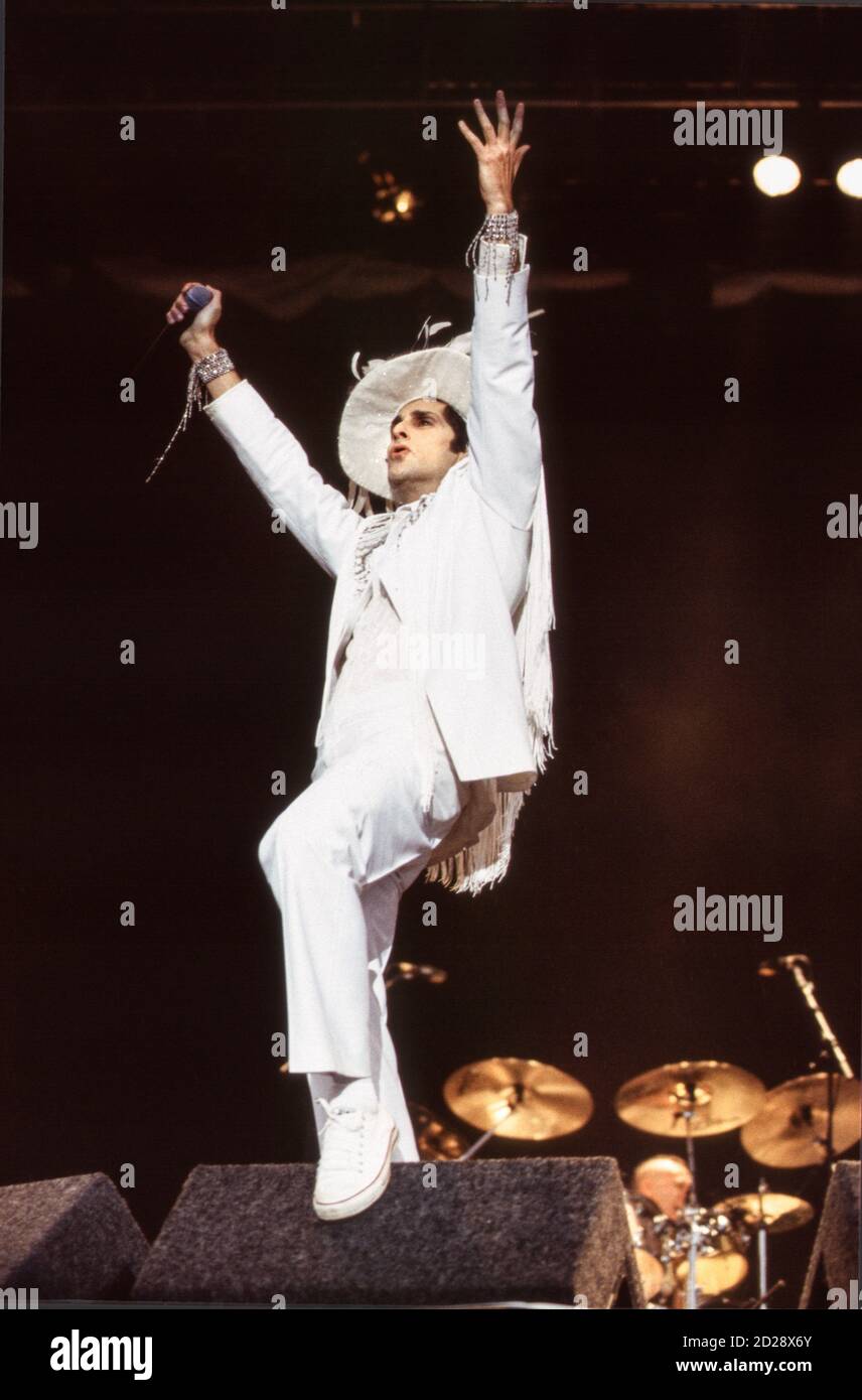 Perry Farrell, lead singer of Jane's Addiction performing at the ...