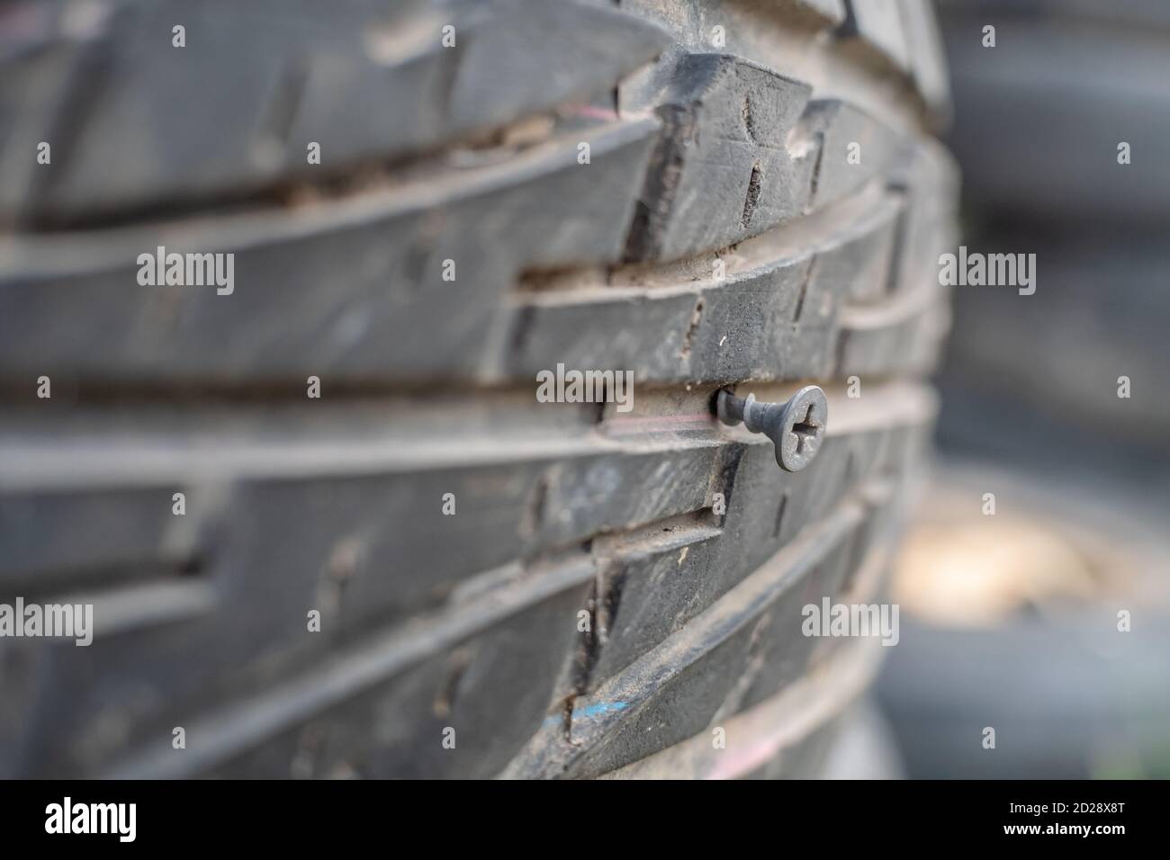 Punctured tires hi-res stock photography and images - Alamy