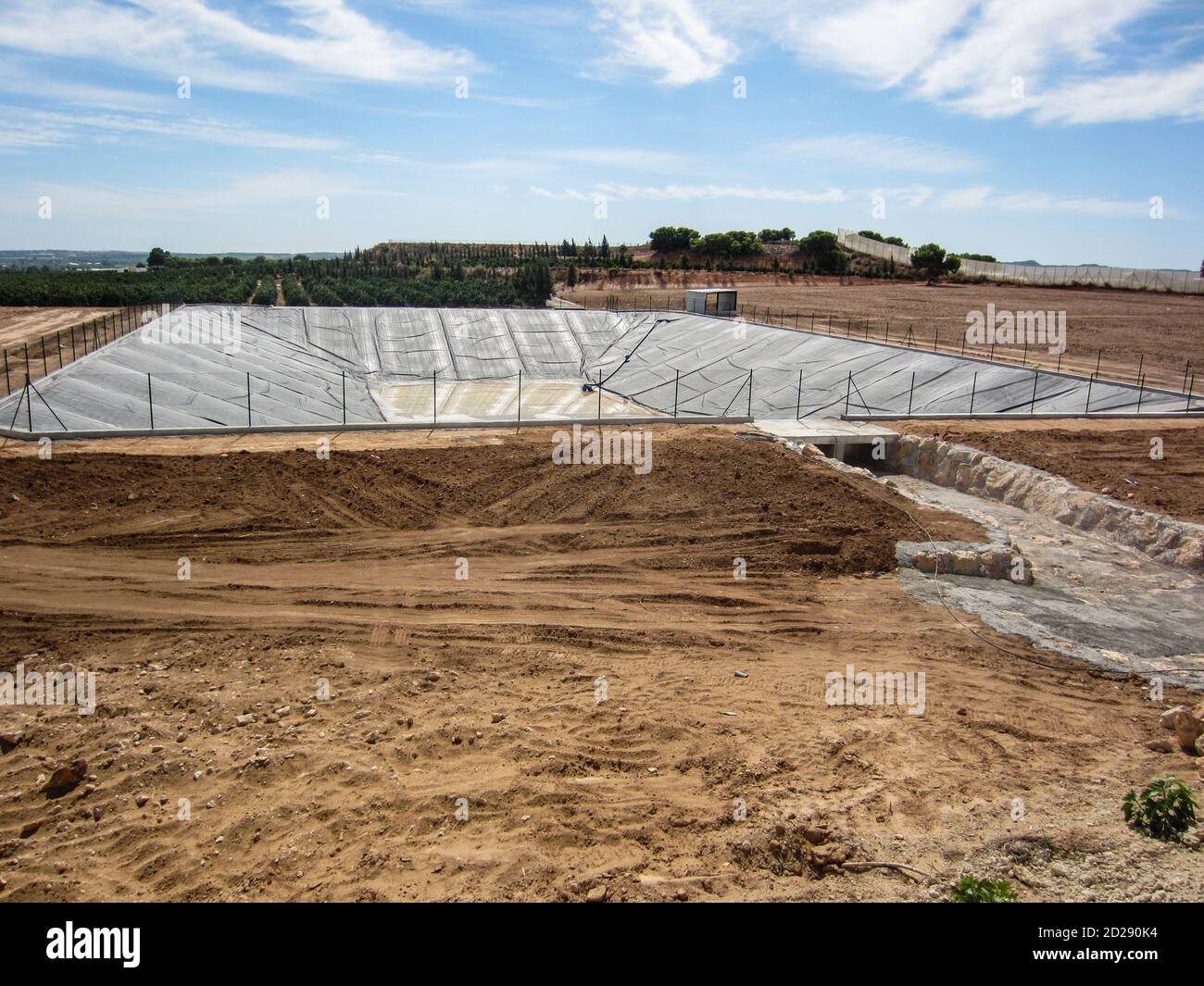 farm reservoir construction Stock Photo - Alamy