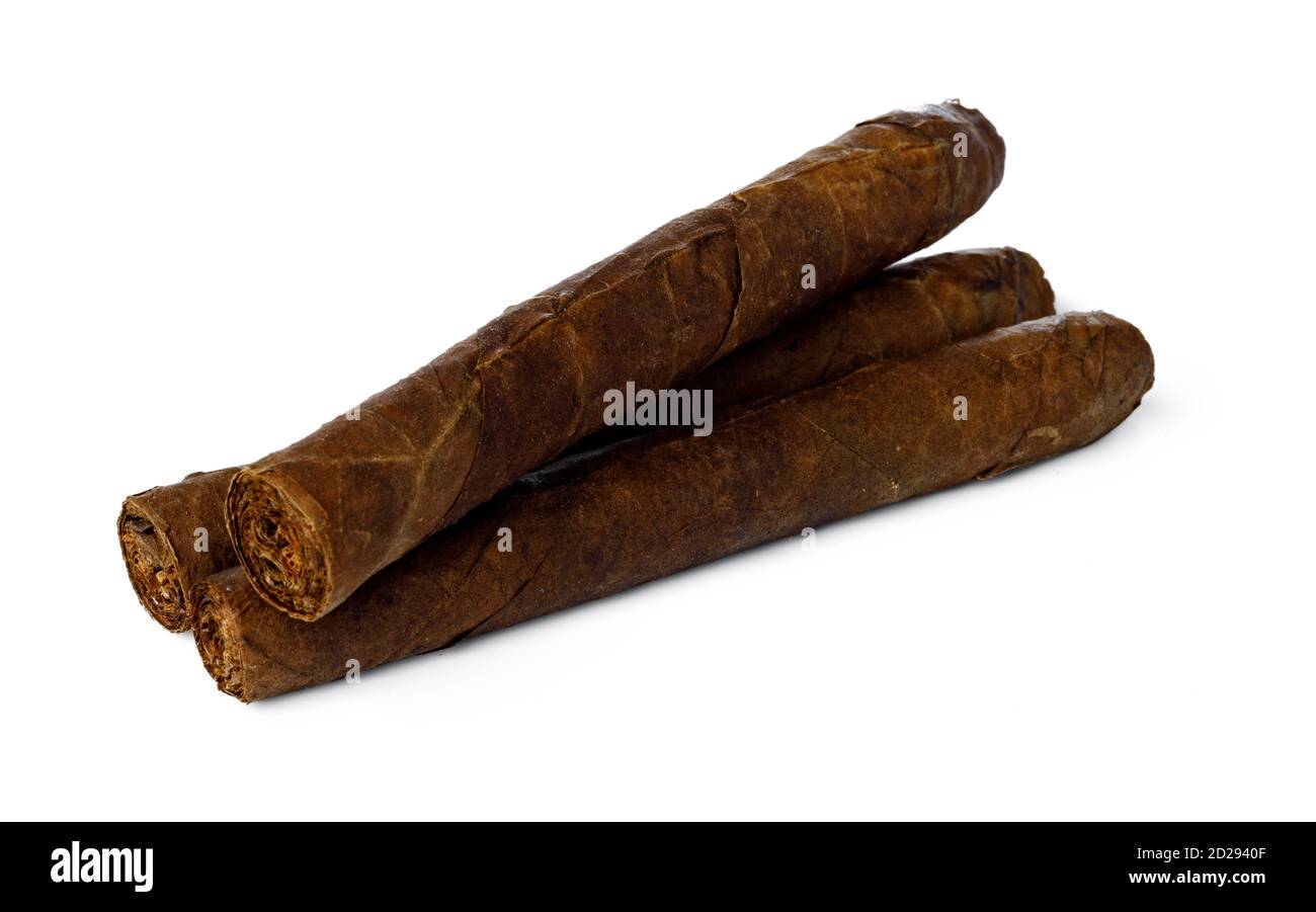 Bunch of hand rolled cigars isolated on white Stock Photo - Alamy