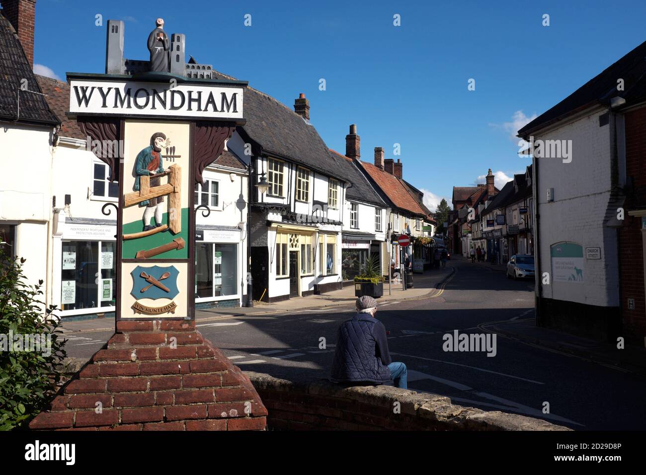 Wymondham town sign, Norfolk, England, UK Stock Photo - Alamy