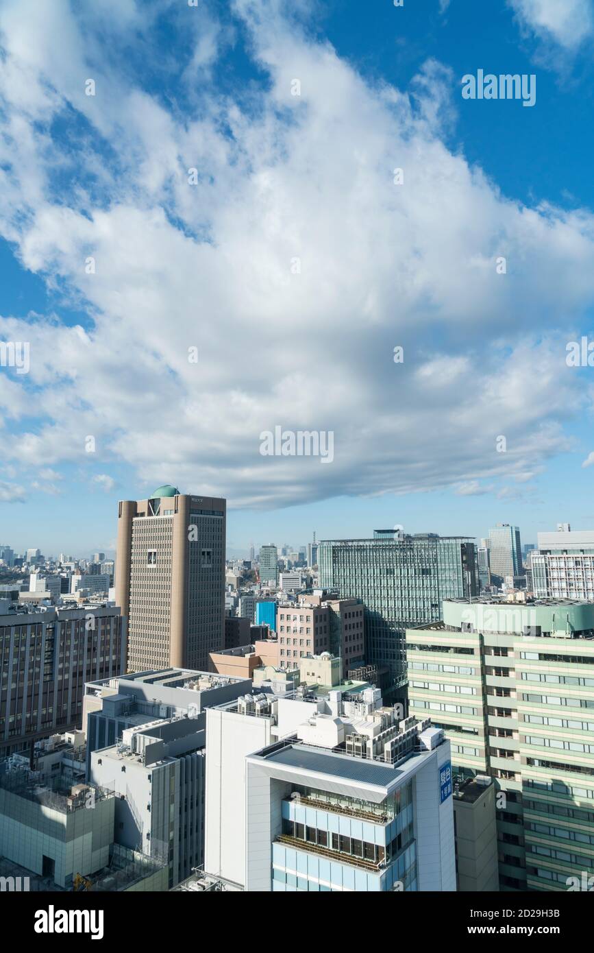 Cityscape around the Ochanomizu station toward the Shinjuku ward Stock ...