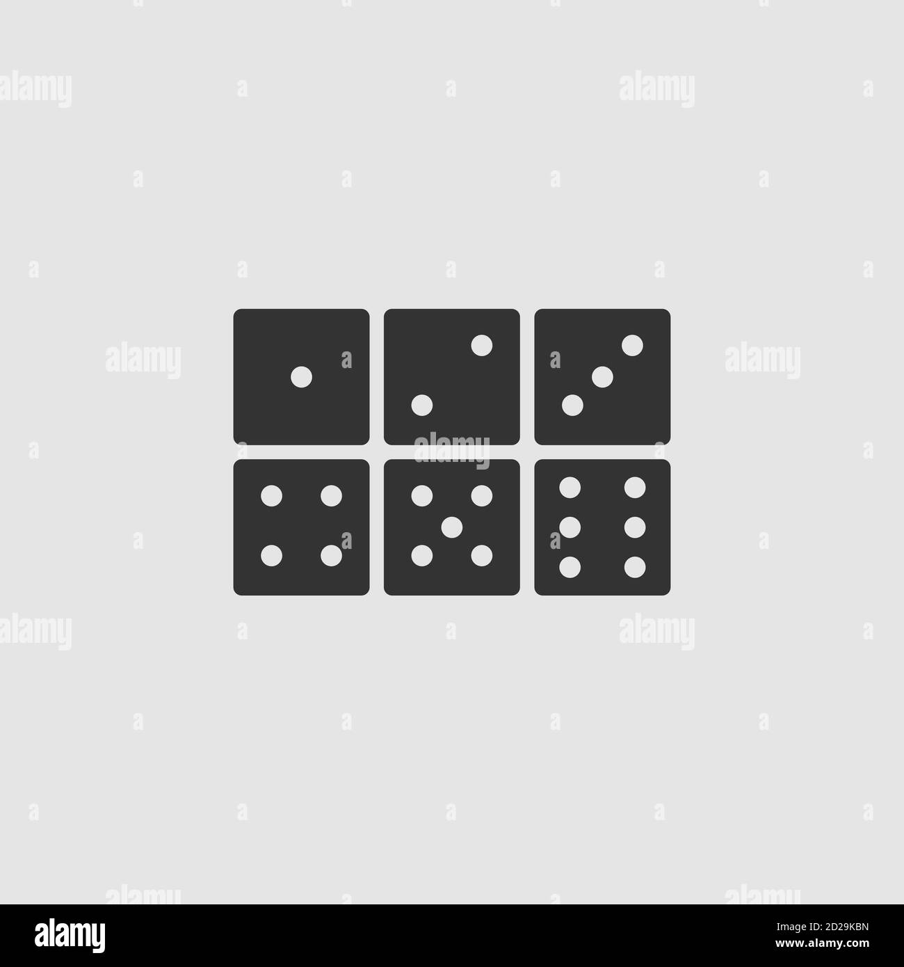 Dice icon flat. Black pictogram on grey background. Vector illustration ...