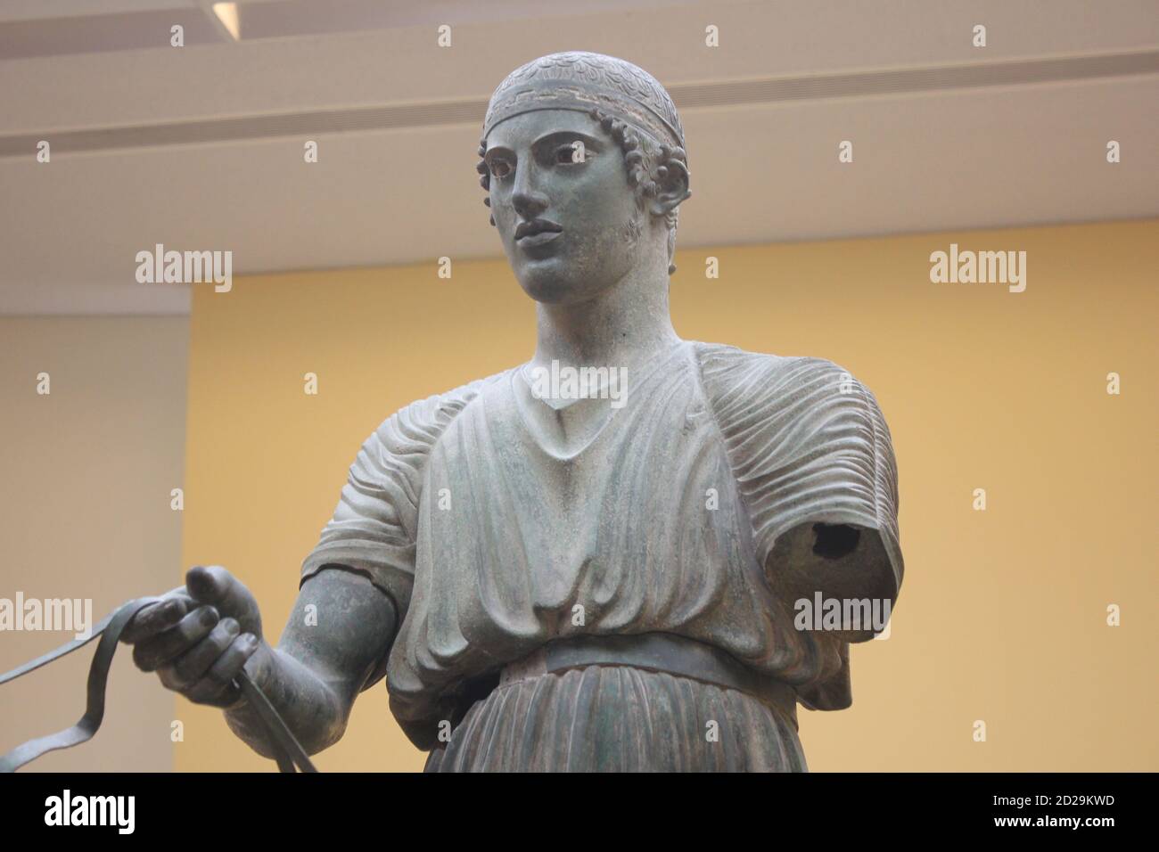 Iniochos , the famous 5th BC statue ,charioteer of Delphi in Greece ...