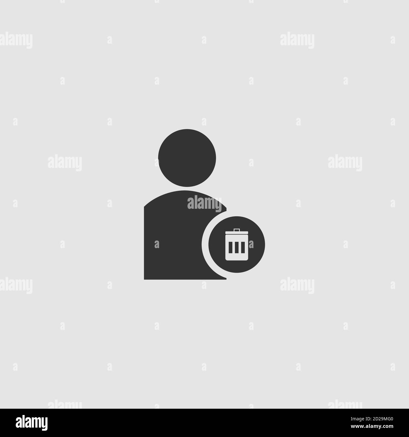 Remove contact icon flat. Black pictogram on grey background. Vector ...