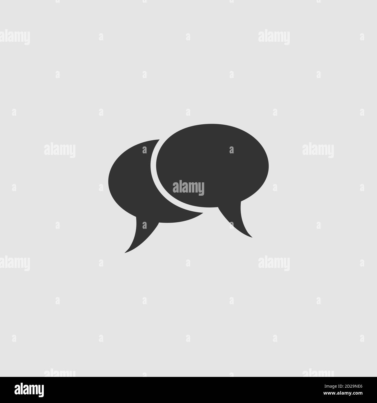 Chat icon flat. Black pictogram on grey background. Vector illustration ...