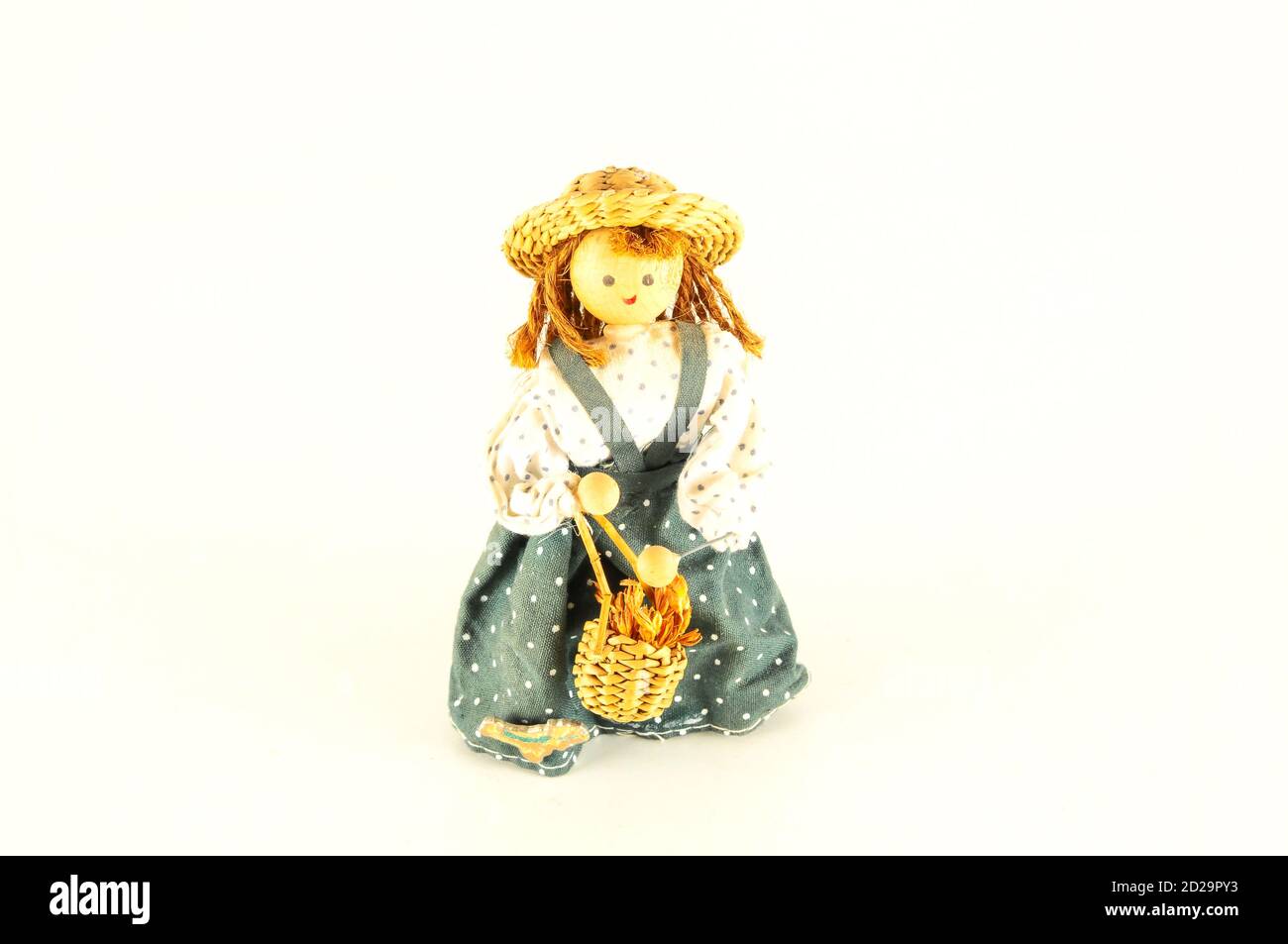 Pierrot toy doll on white background Stock Photo - Alamy