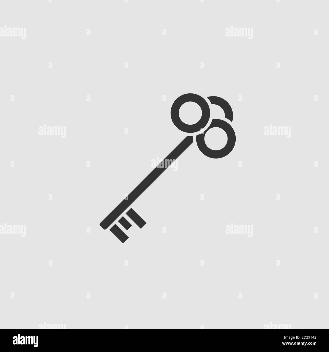 Key icon flat. Black pictogram on grey background. Vector illustration symbol Stock Vector Image ...