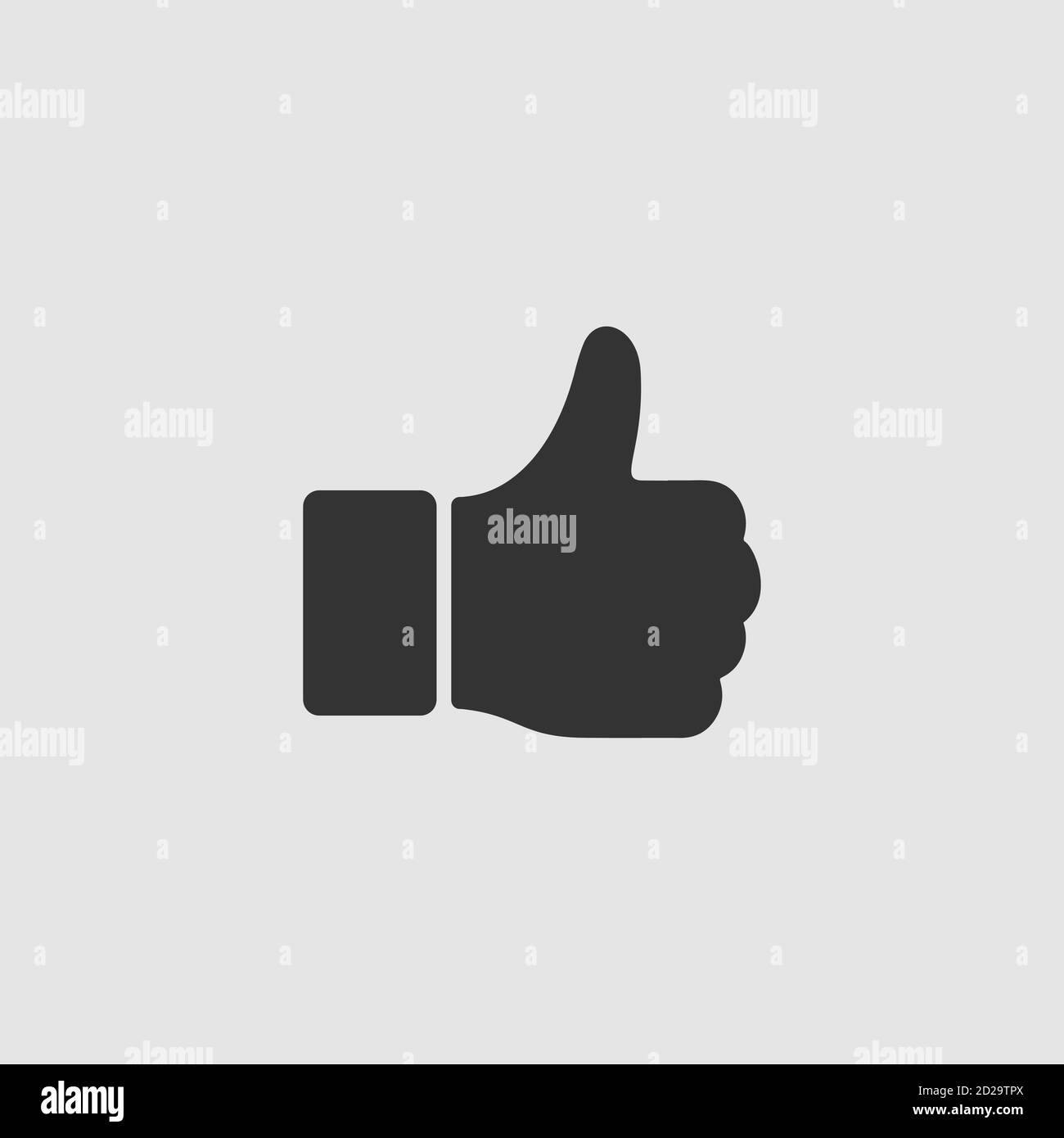 Thumb Up icon flat. Black pictogram on grey background. Vector illustration symbol Stock Vector ...