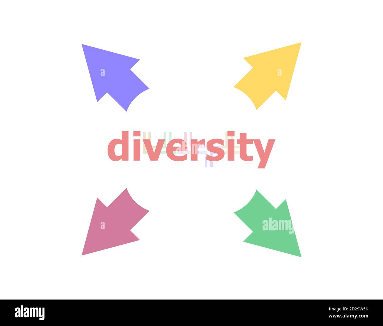 Text Diversity. Business concept . Arrow with word diversity Stock ...