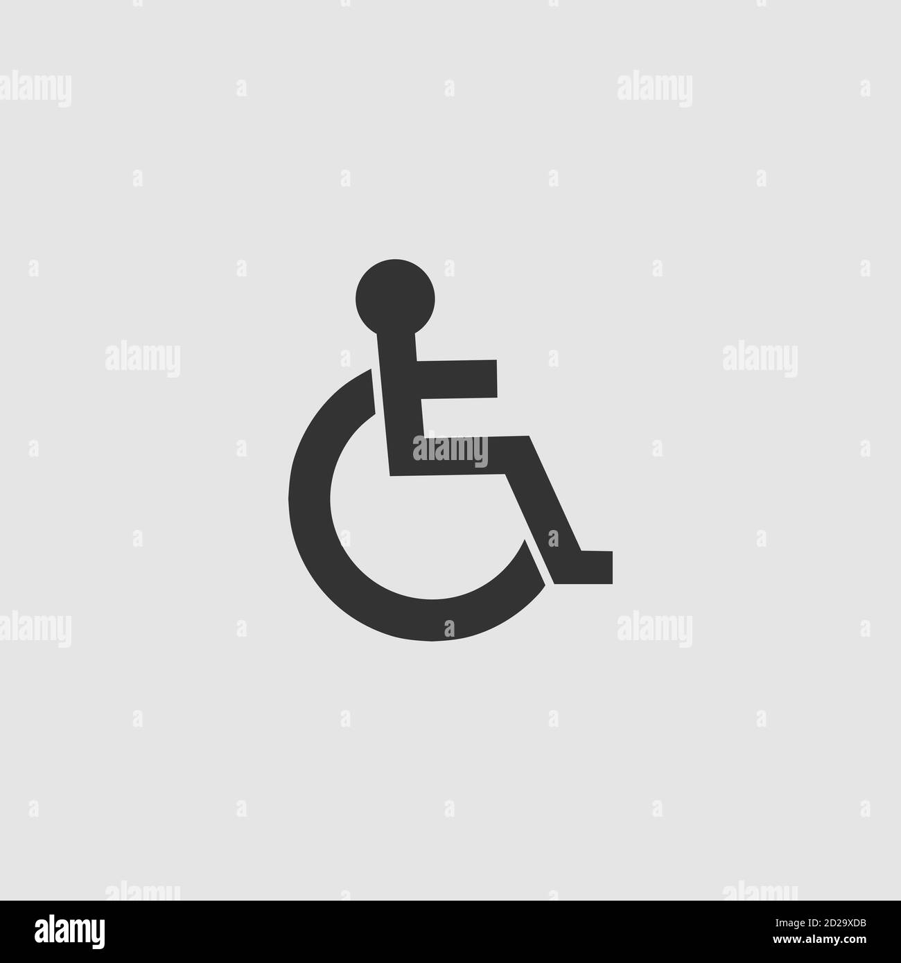 Disabled icon flat. Black pictogram on grey background. Vector ...