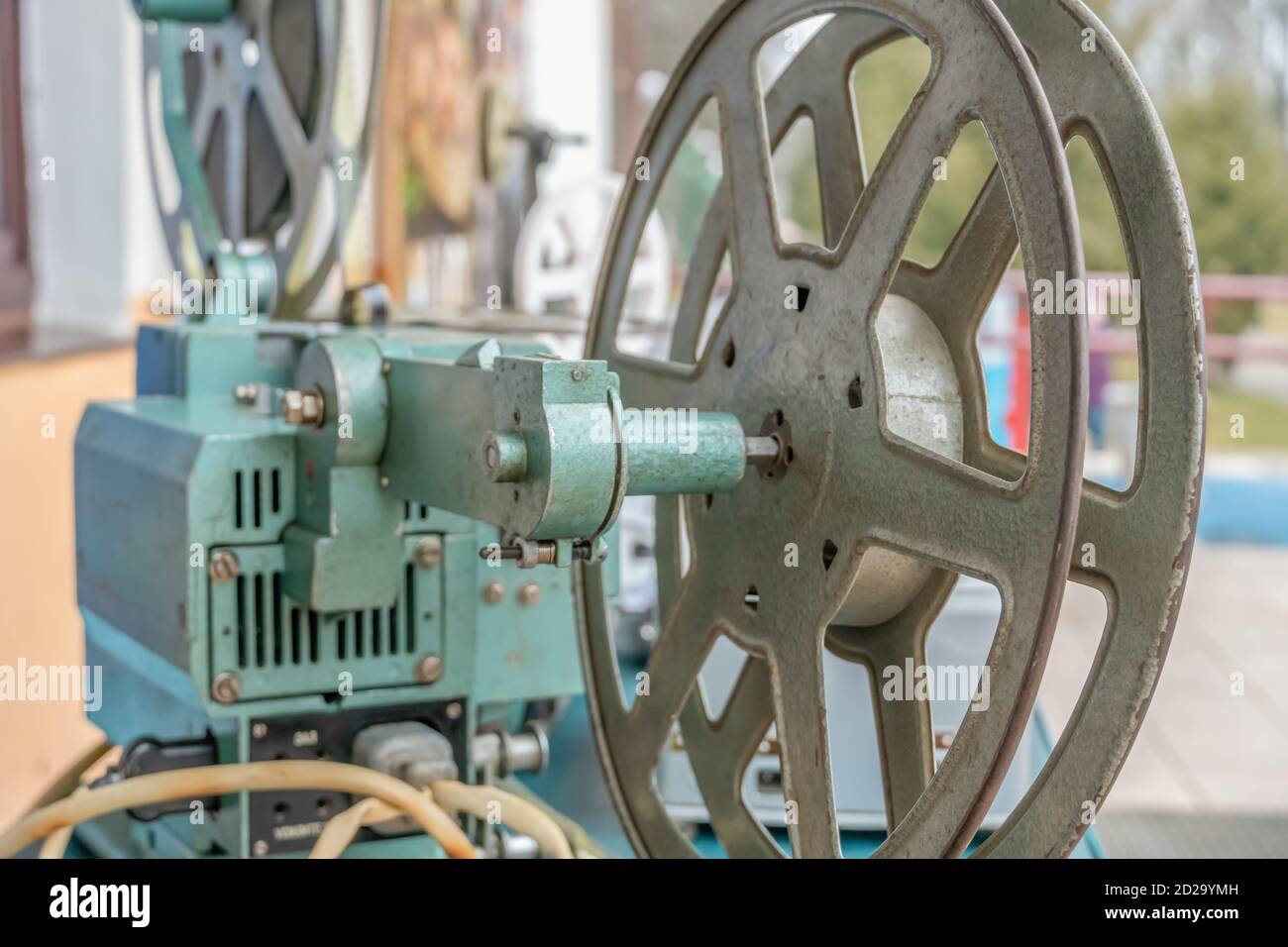 Vintage projector reels for viewing film, old Stock Photo - Alamy