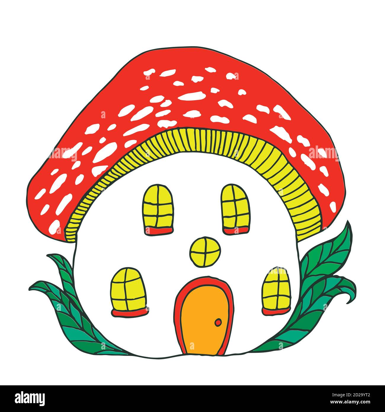 Fantasy magic mushroom flower Stock Vector Images - Alamy