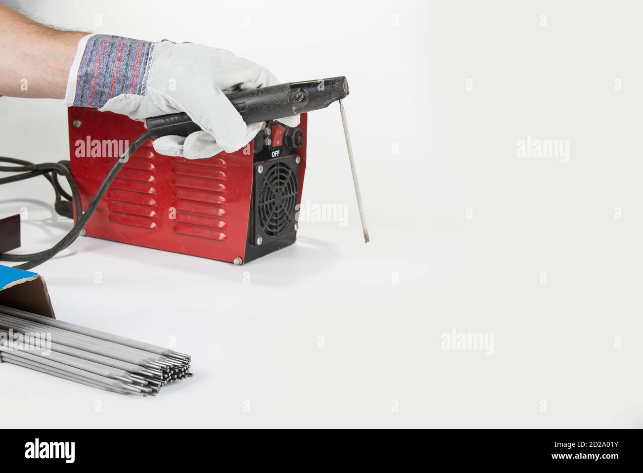 Arc welding machine electrodes hi-res stock photography and images - Alamy