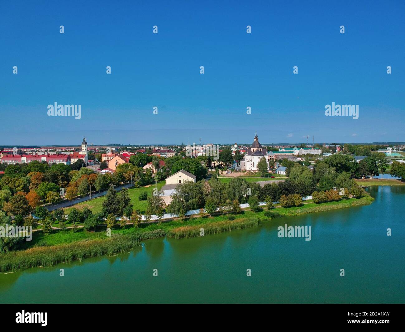 Aerial view of a beautiful cityscape by the sea in Belarus Stock Photo ...