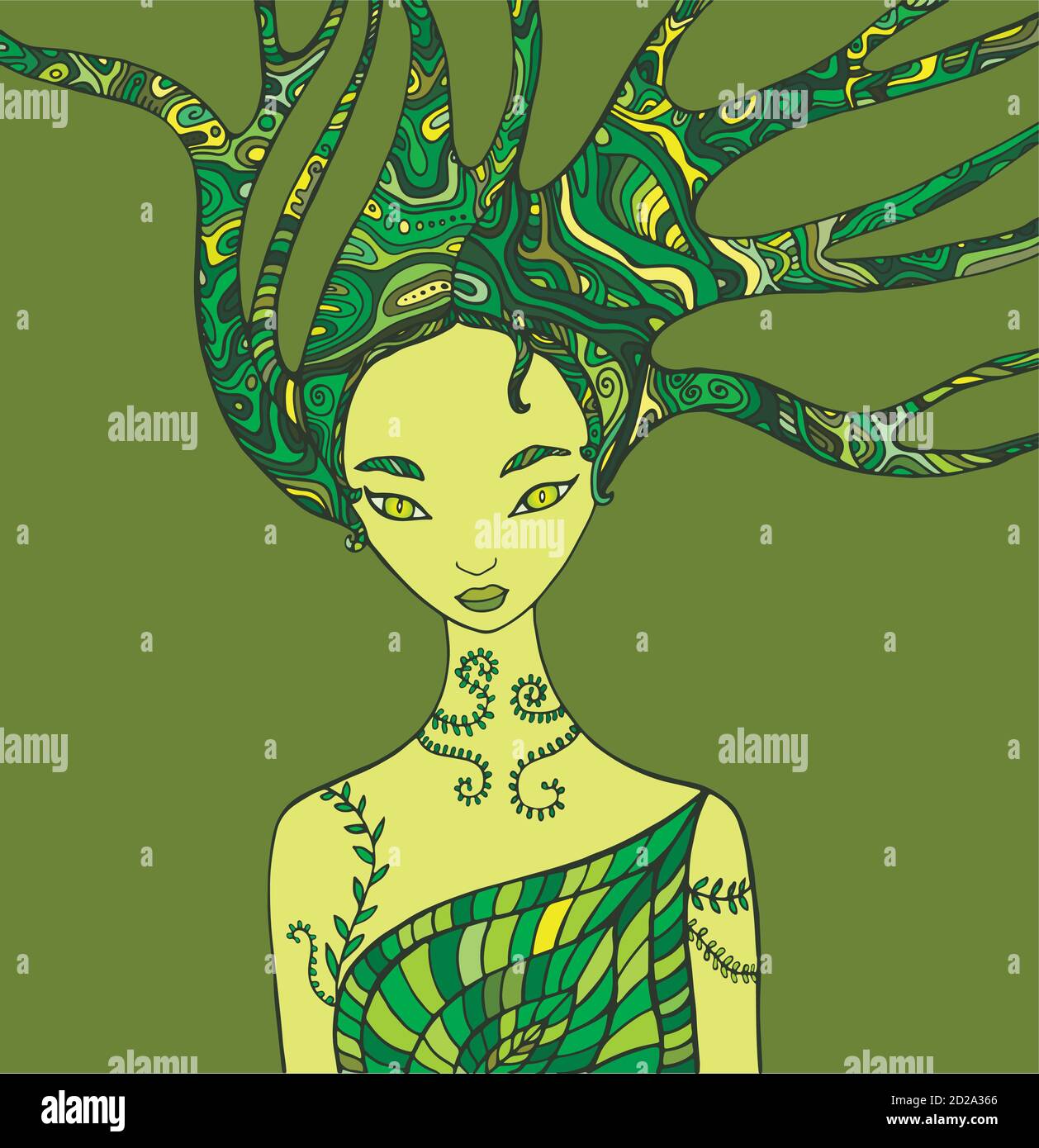 Fantasy portrait beautiful girl princess Stock Vector Images - Alamy