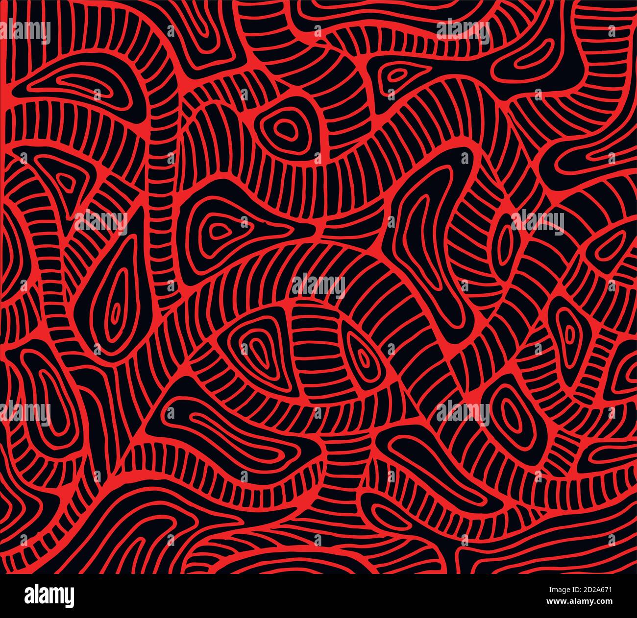 Abstract wave red color outline, black background Stock Vector Image ...