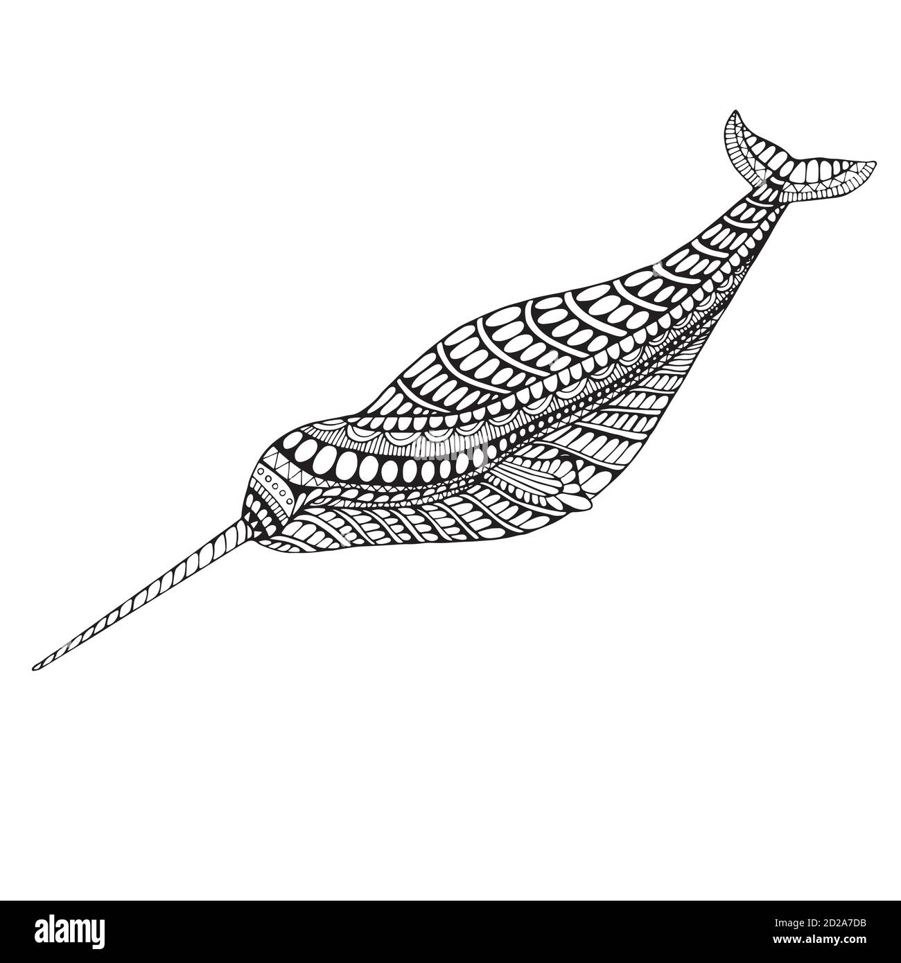 Narwhal marine animal cartoon Cut Out Stock Images & Pictures - Alamy