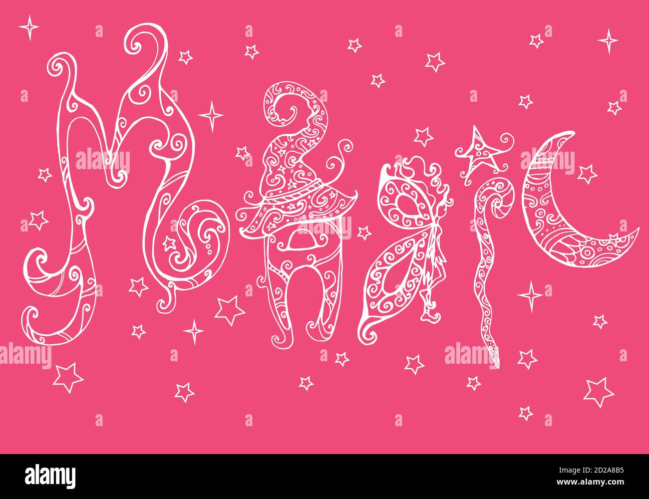 Fantasy word Magic, color page Stock Vector Image & Art - Alamy