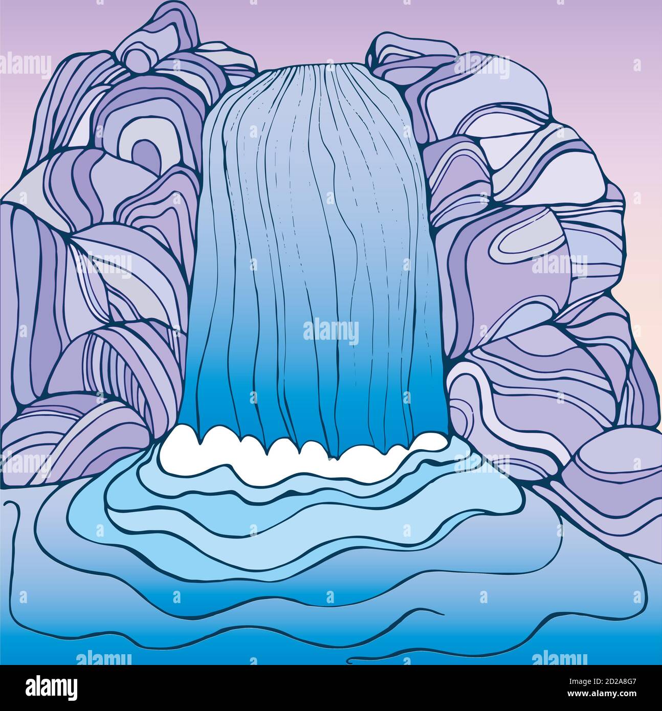 Waterfall banner Stock Vector Images - Alamy