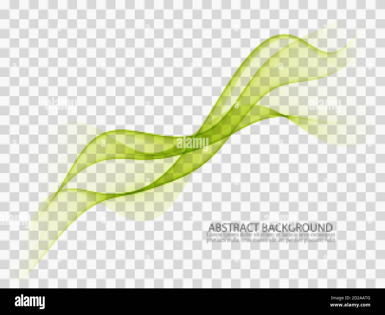 Abstract green wavy lines. Smoke wave Transparent green wave Stock ...