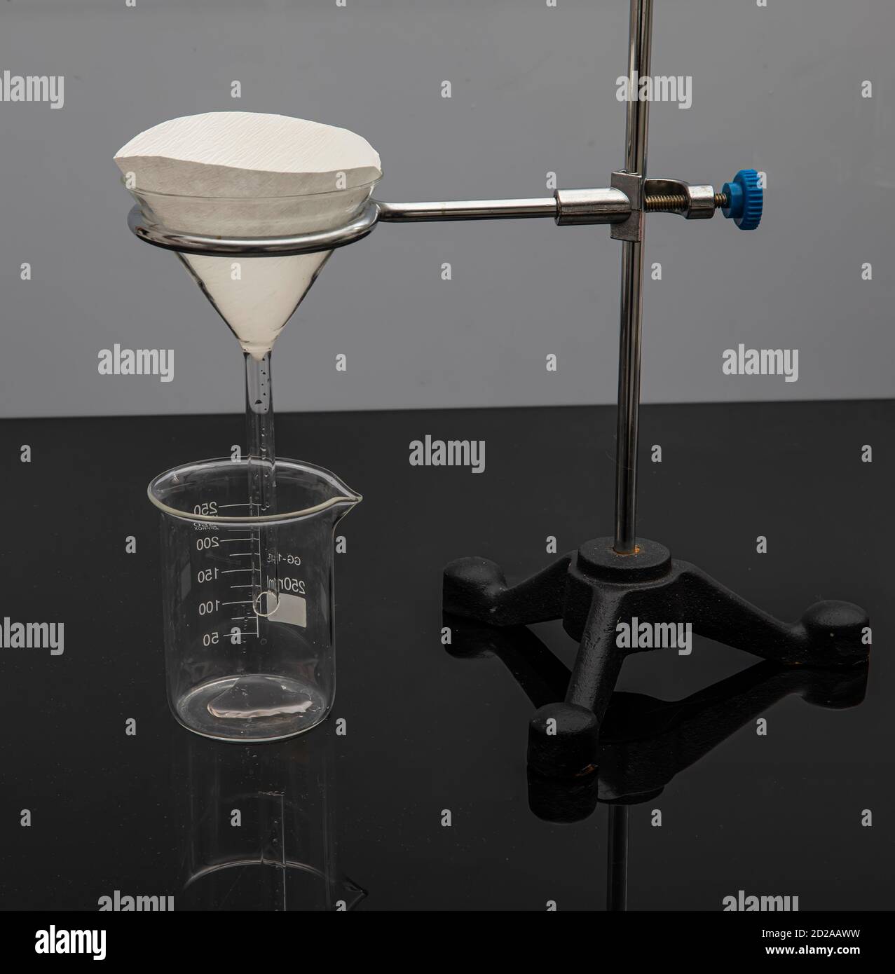 Filter paper in laboratory. Scientists are chemical filtration by ...