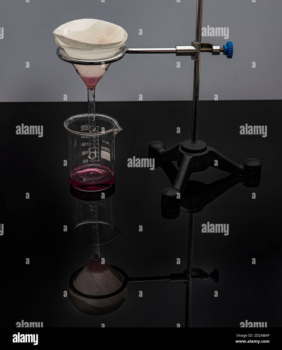 Filter paper in laboratory. Scientists are chemical filtration by ...