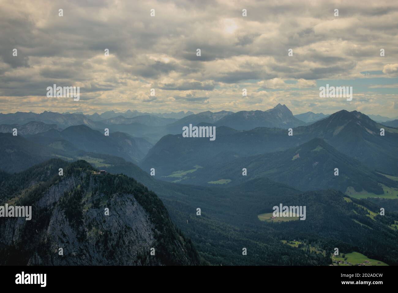 Austrias amazing mountain scenery seen from a plane Stock Photo - Alamy