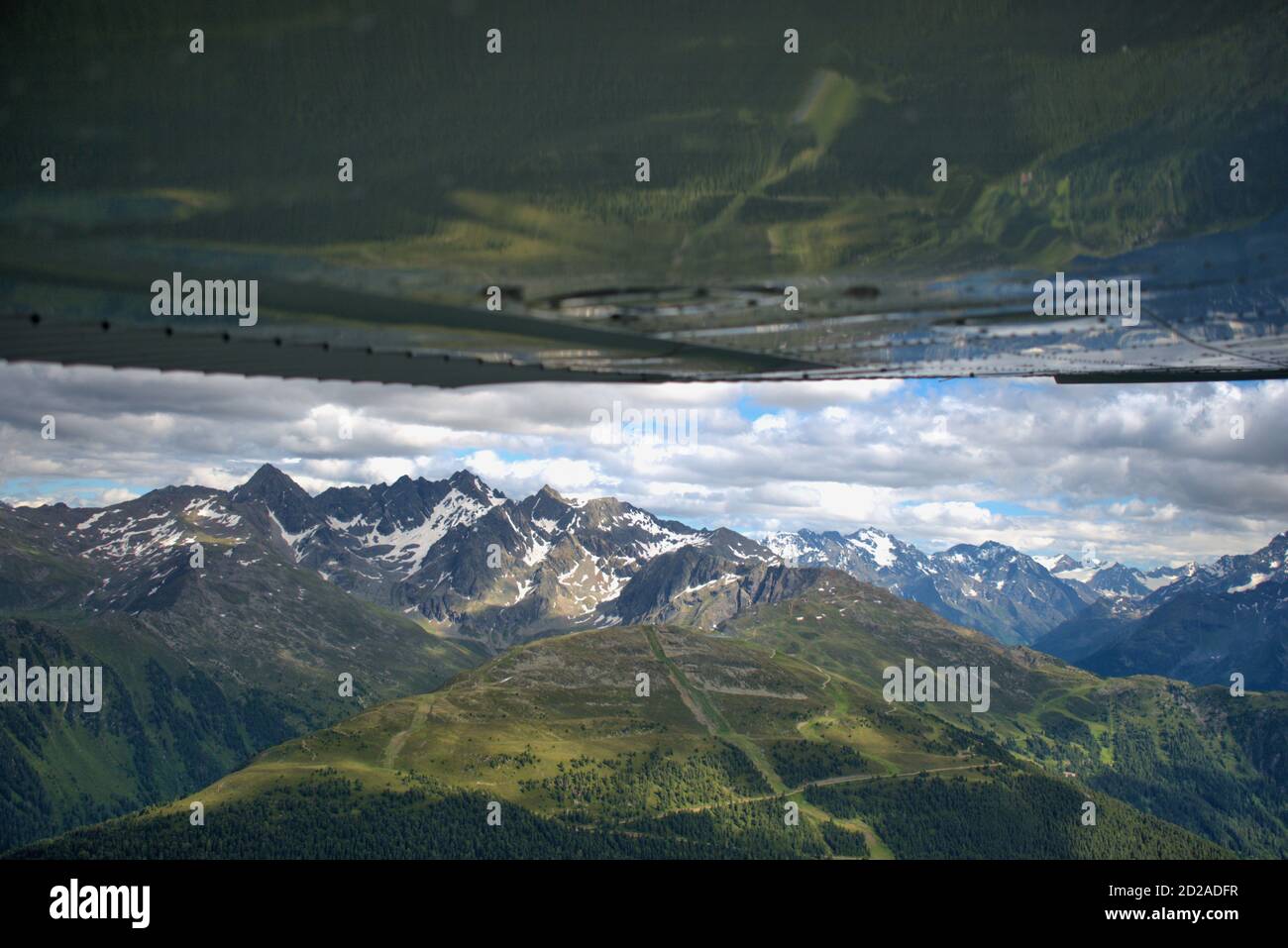 Austrias amazing mountain scenery seen from a plane Stock Photo - Alamy