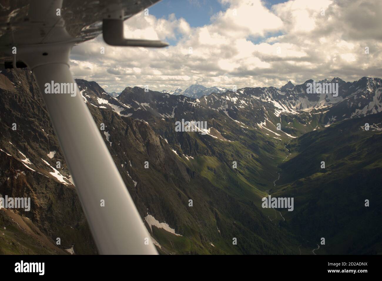 Austrias amazing mountain scenery seen from a plane Stock Photo - Alamy