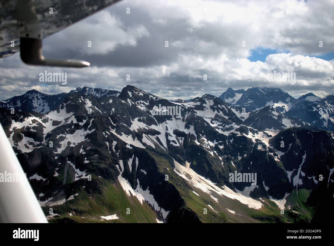 Austrias amazing mountain scenery seen from a plane Stock Photo - Alamy
