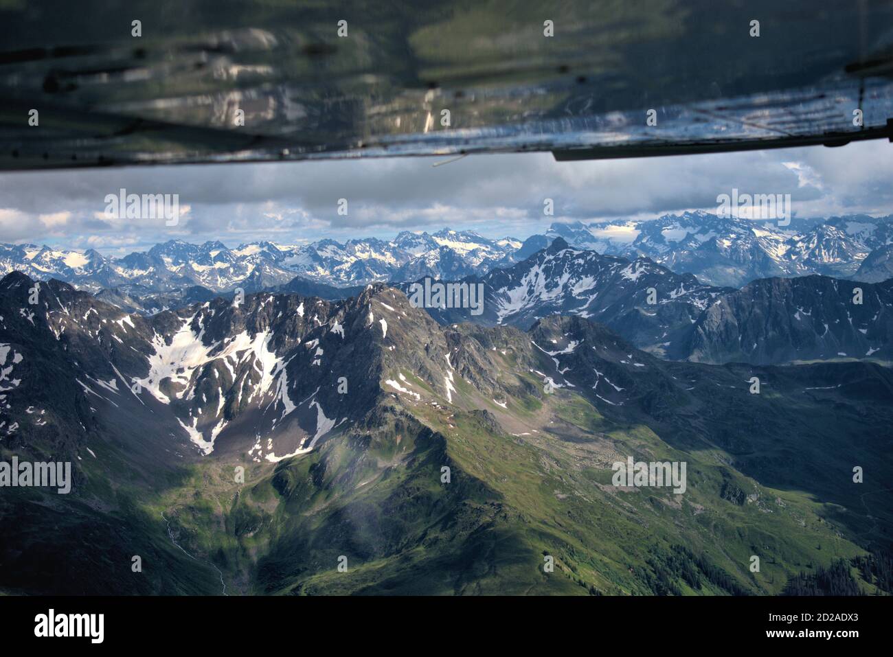 Austrias amazing mountain scenery seen from a plane Stock Photo - Alamy