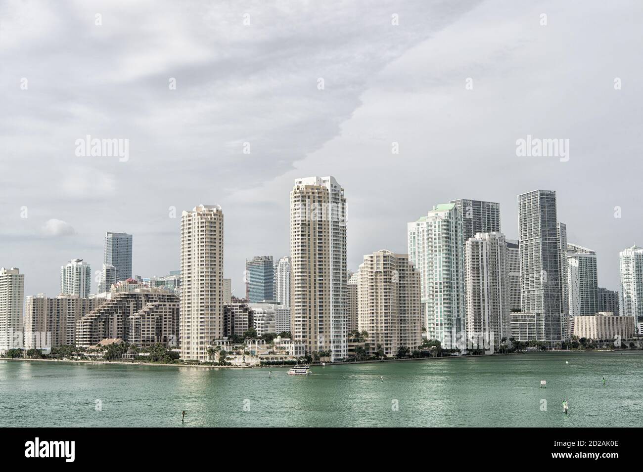 view of Miami downtown skyline at sunny and cloudy day with amazing ...
