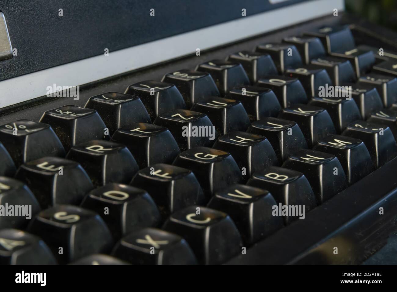 Close-up of an old typewriter with Latin letters of the alphabet Stock ...