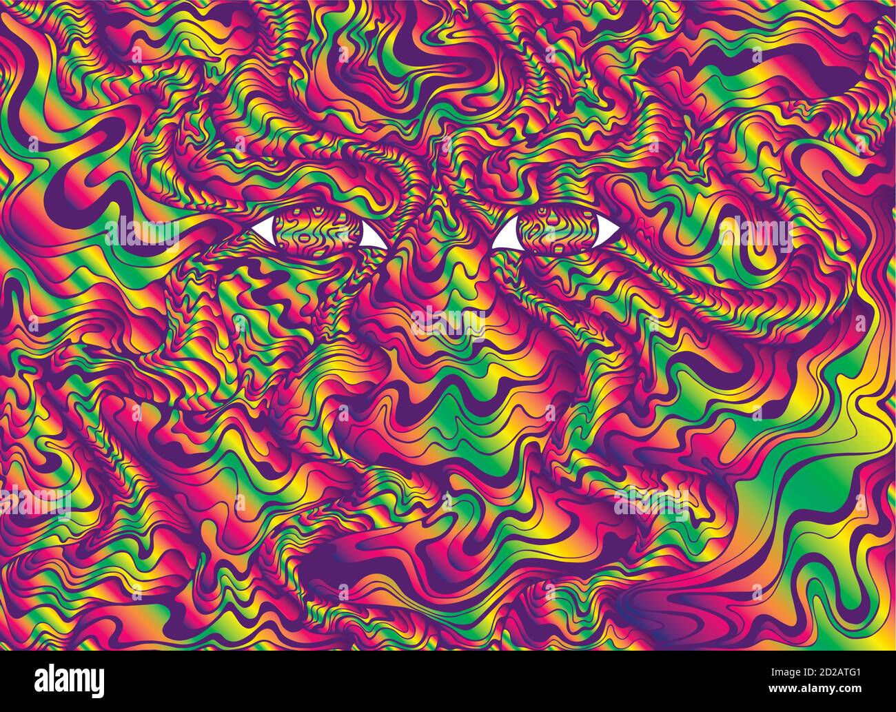 Psychedelic alien eyes with waves. Bright gradient colors. Fanta Stock ...