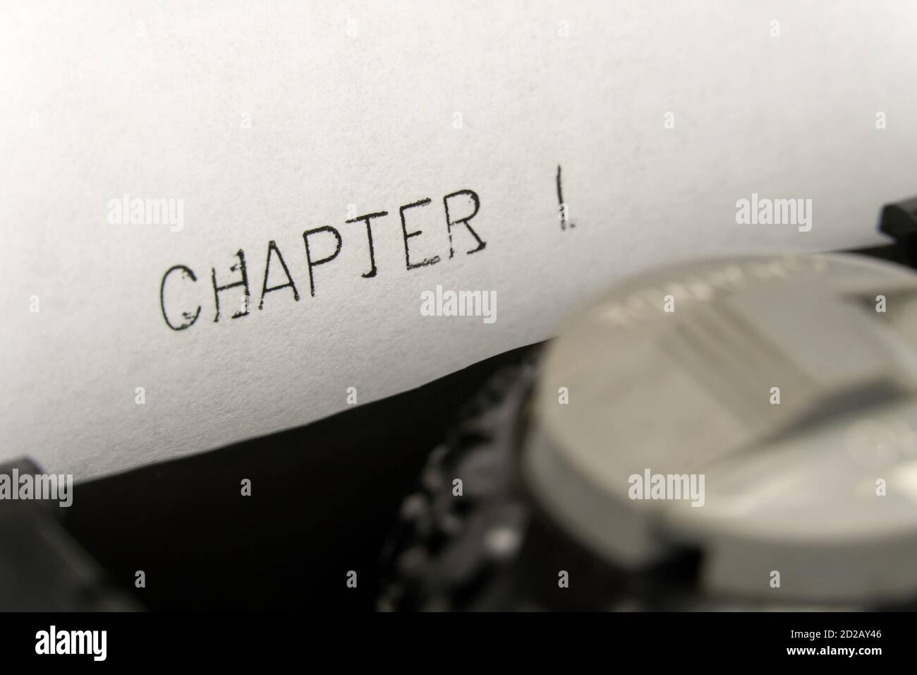 Close up printed text Chapter 1 on an old typewriter Stock Photo - Alamy