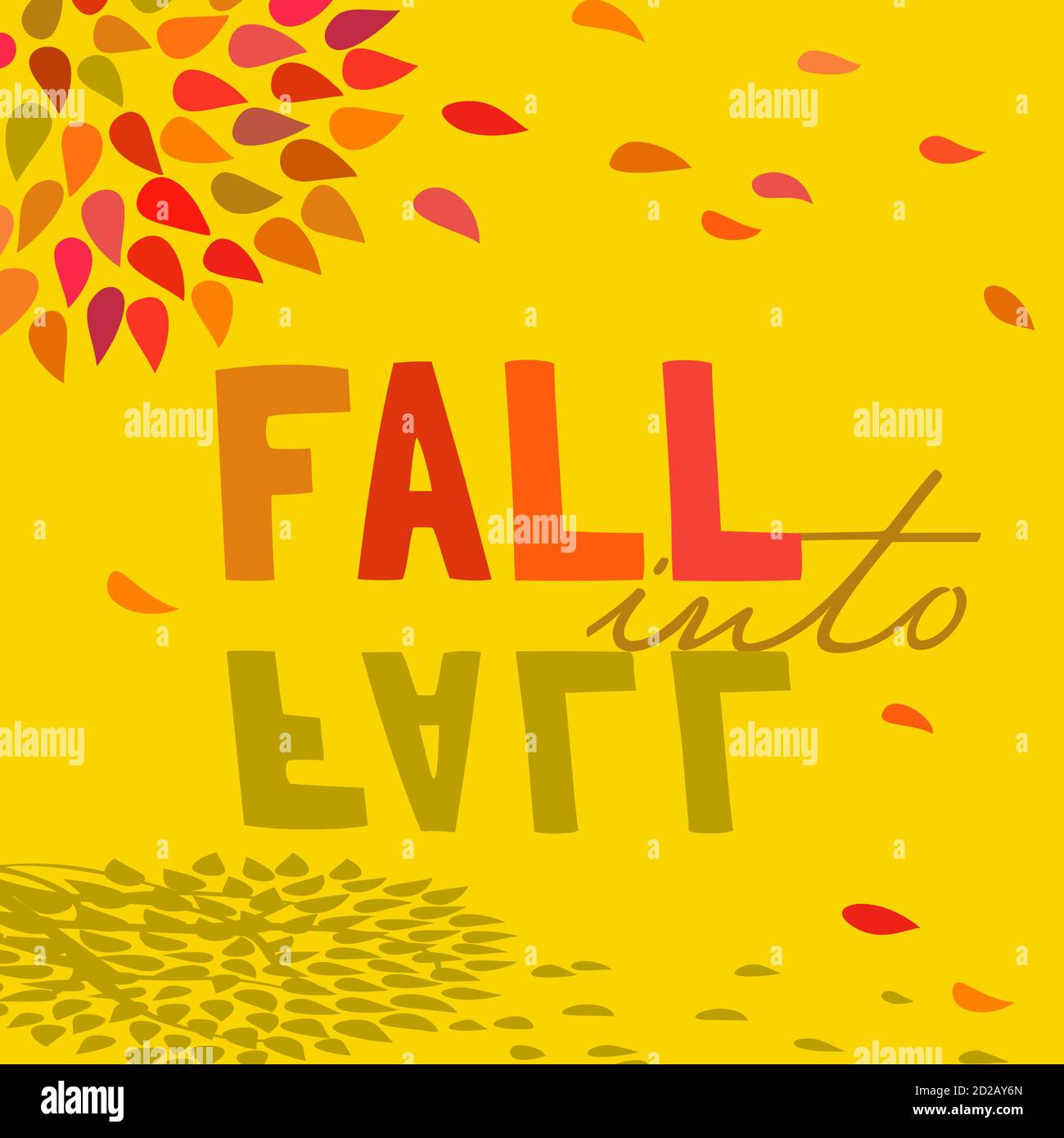 Fall decorative typography flat color poster Stock Vector Image & Art ...