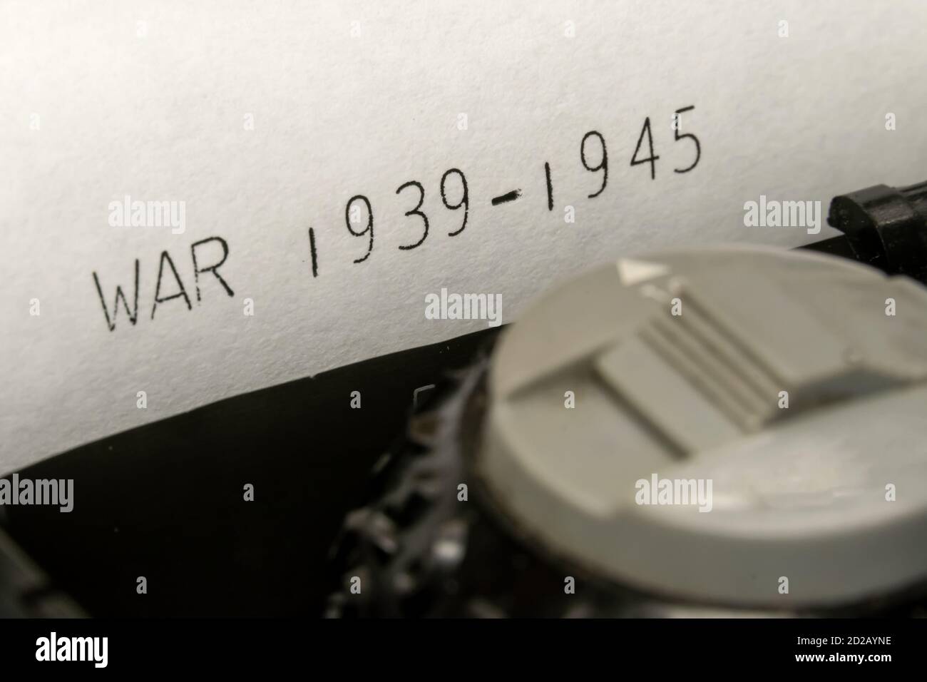 Close up printed text War 1939-1945 on an old typewriter Stock Photo ...