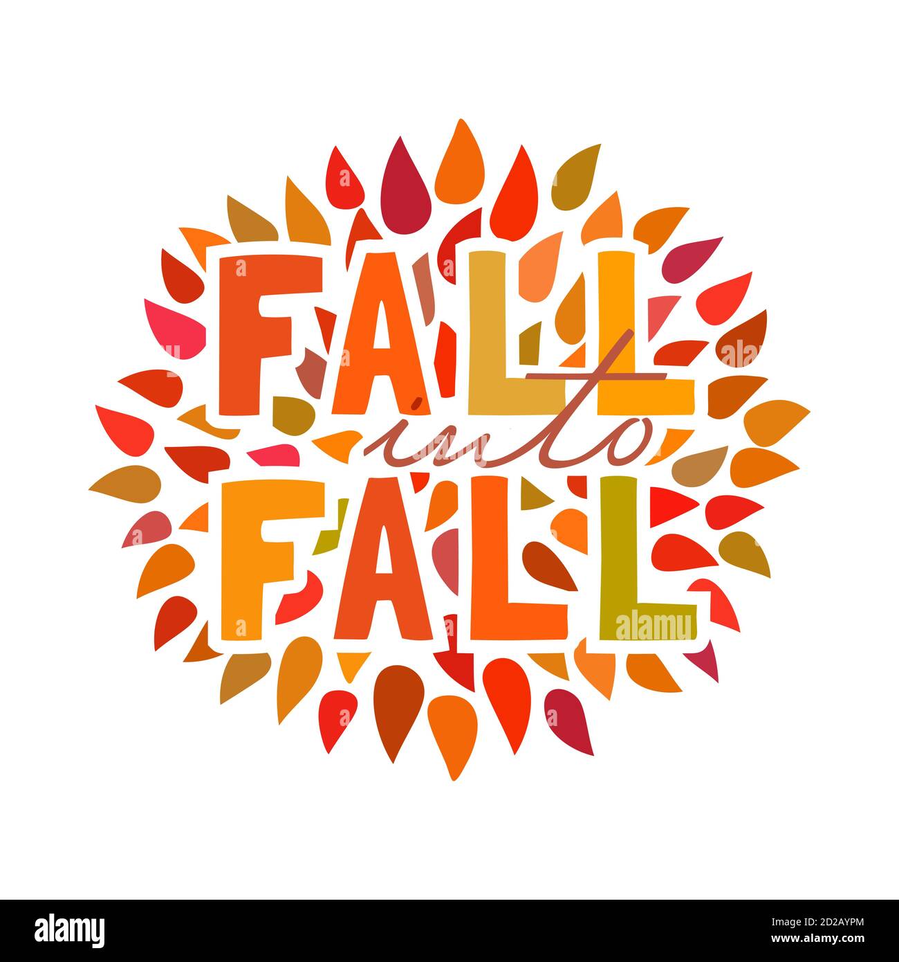 Fall decorative typography flat color poster Stock Vector Image & Art ...