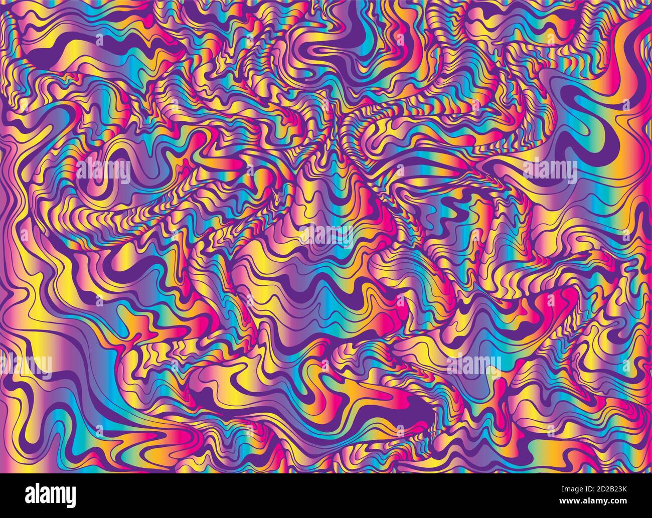 Vintage bright abstract ornament psychedelic waves, gradient co Stock ...