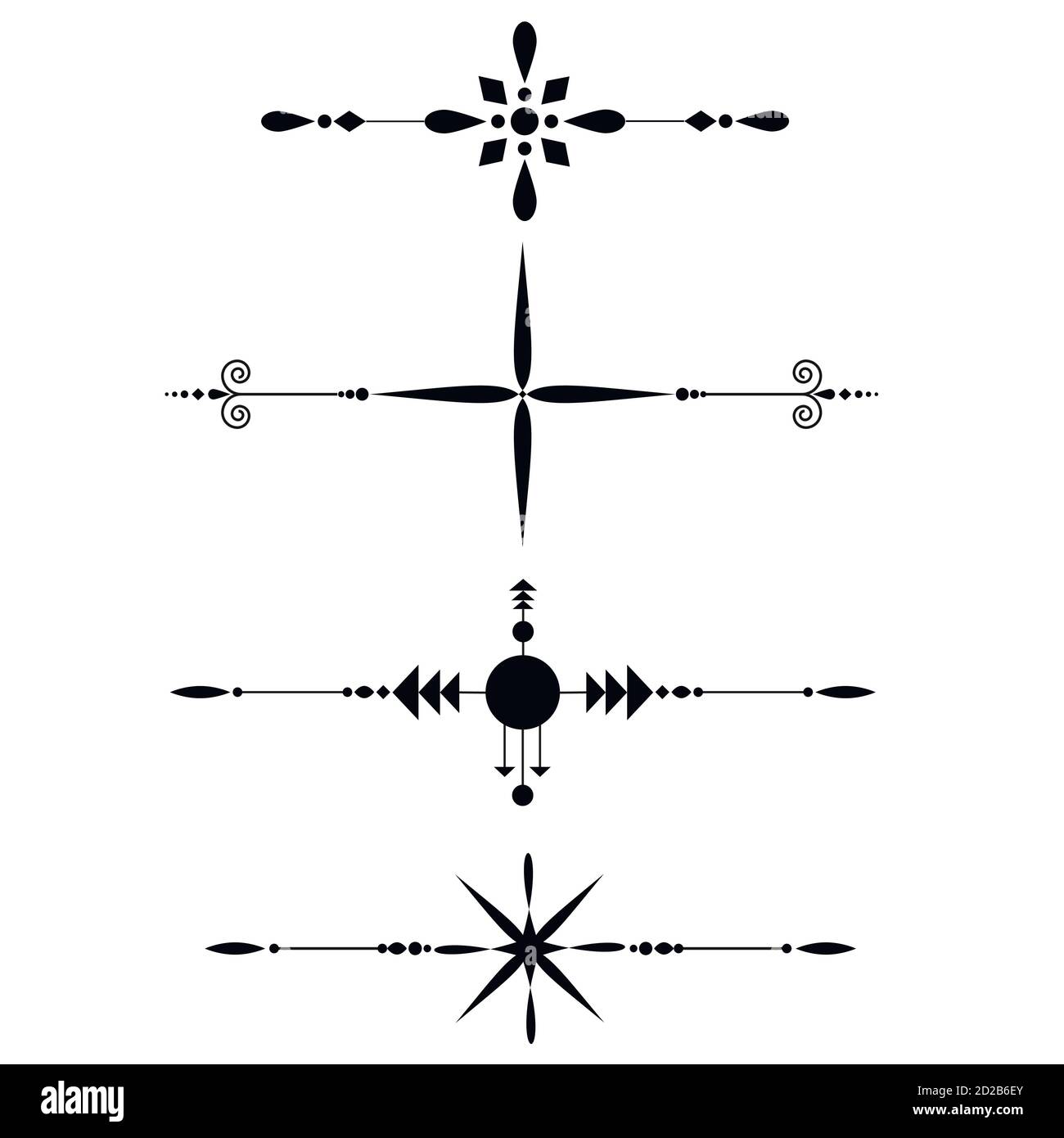 Ornamental dividers ethnic line page decoration collection Stock Vector ...