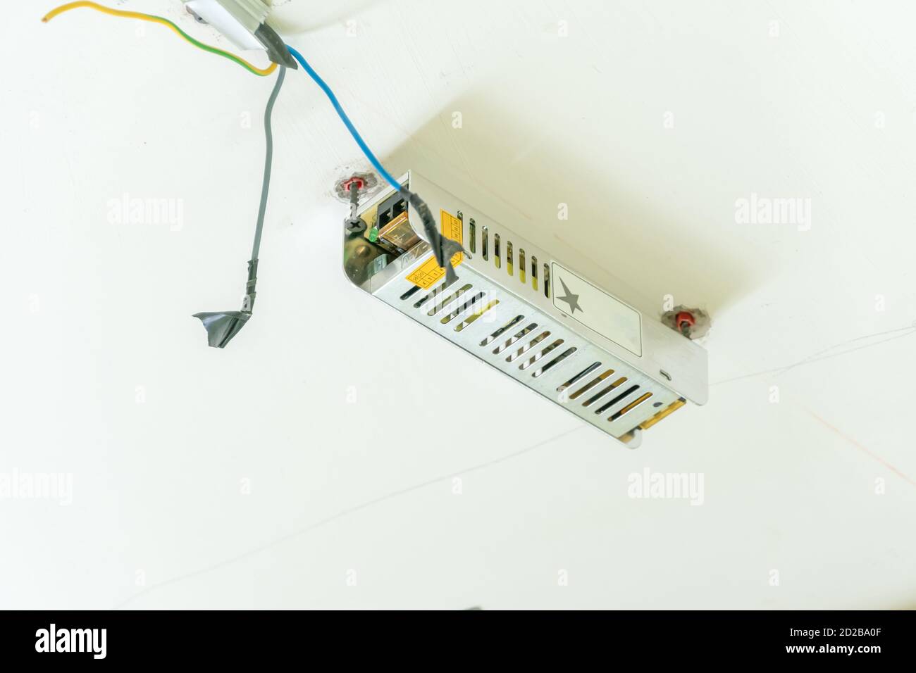 Power supply for ceiling lighting close-up, copy space Stock Photo - Alamy