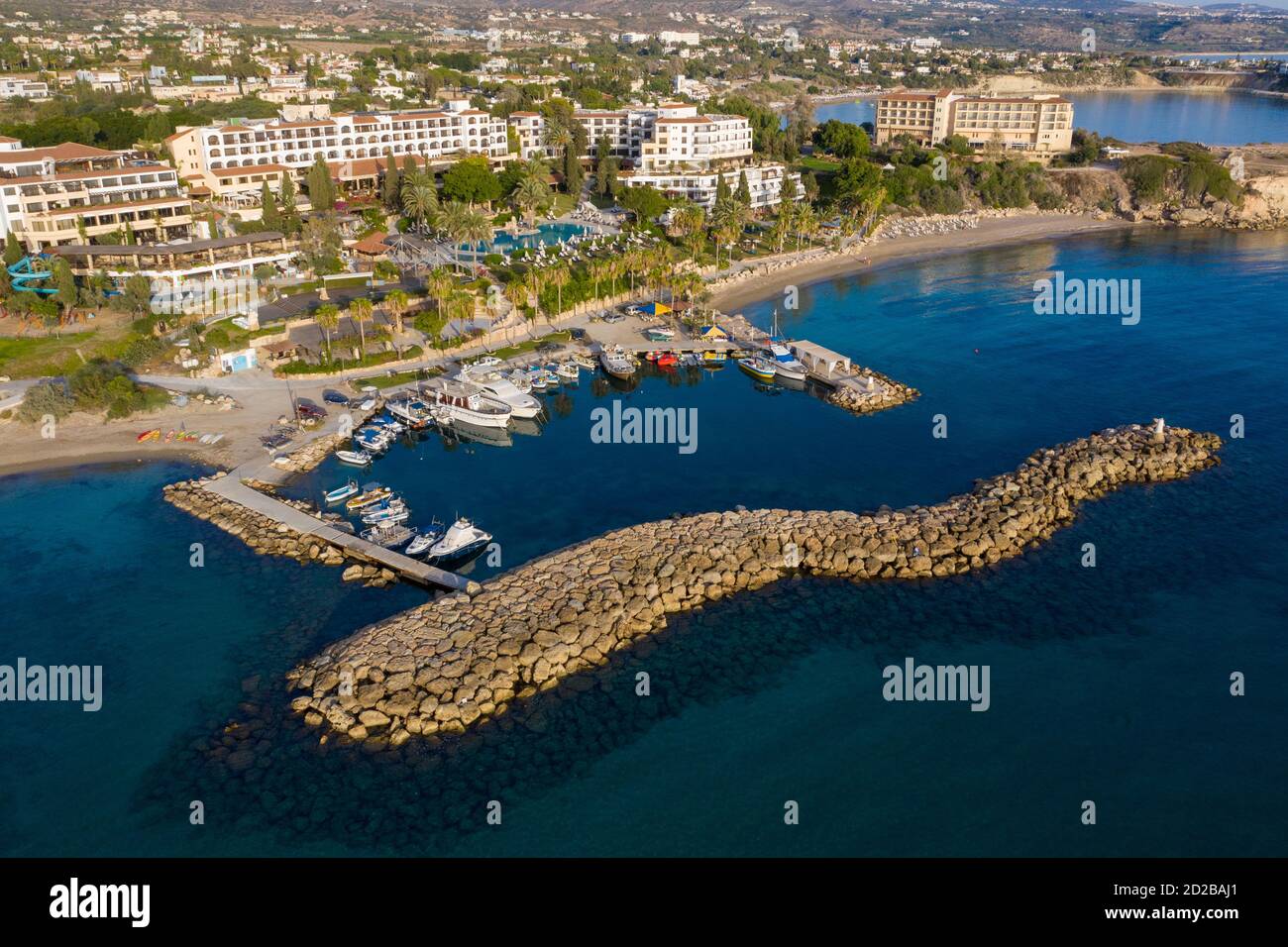 Aerial view of the Coral Beach Hotel & Resort, Coral Bay, Peyia, Paphos ...