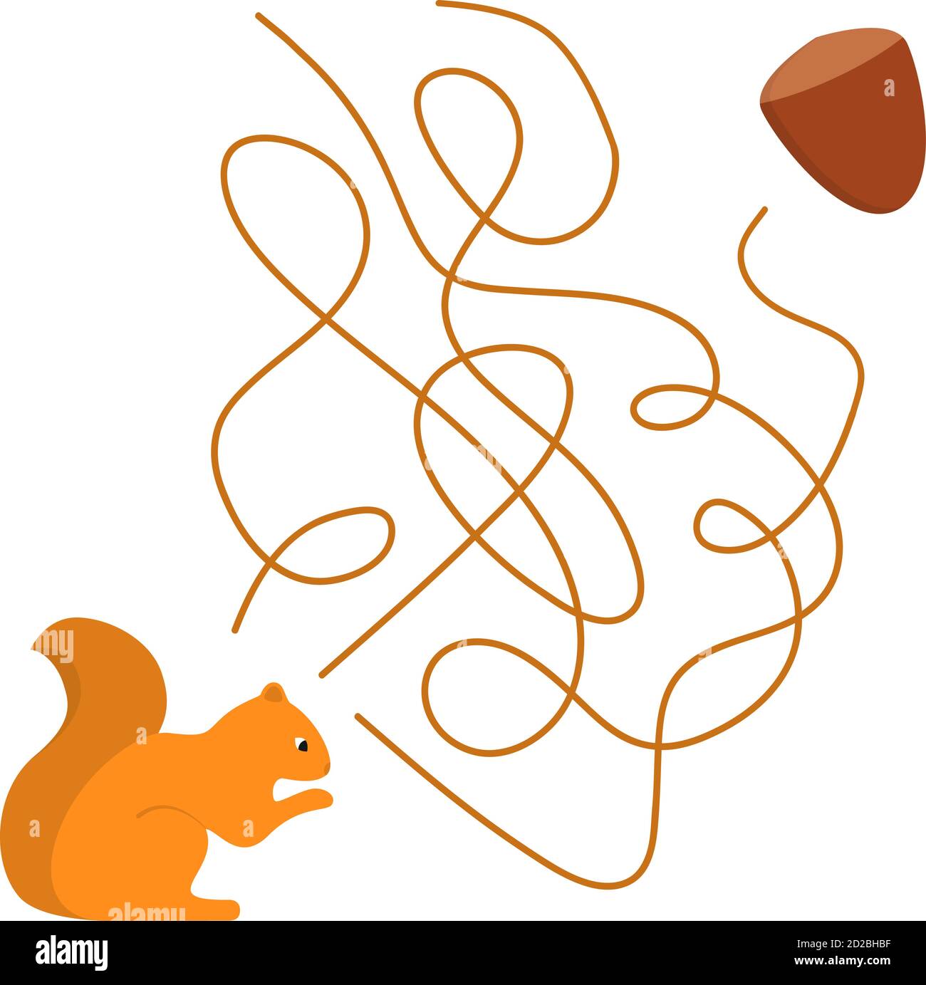The squirrel looks for nut.Maze game, education game for children Stock ...