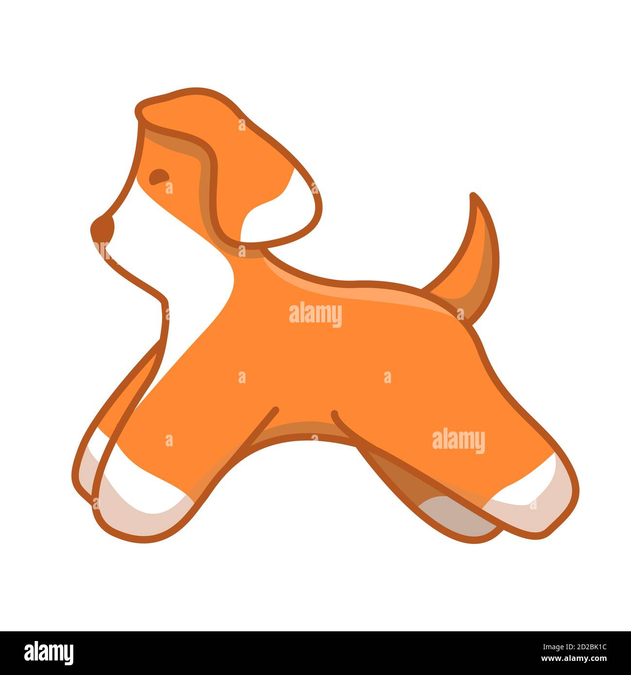 Little dog. Cute puppy. Animal line art icon flat illustration vector ...