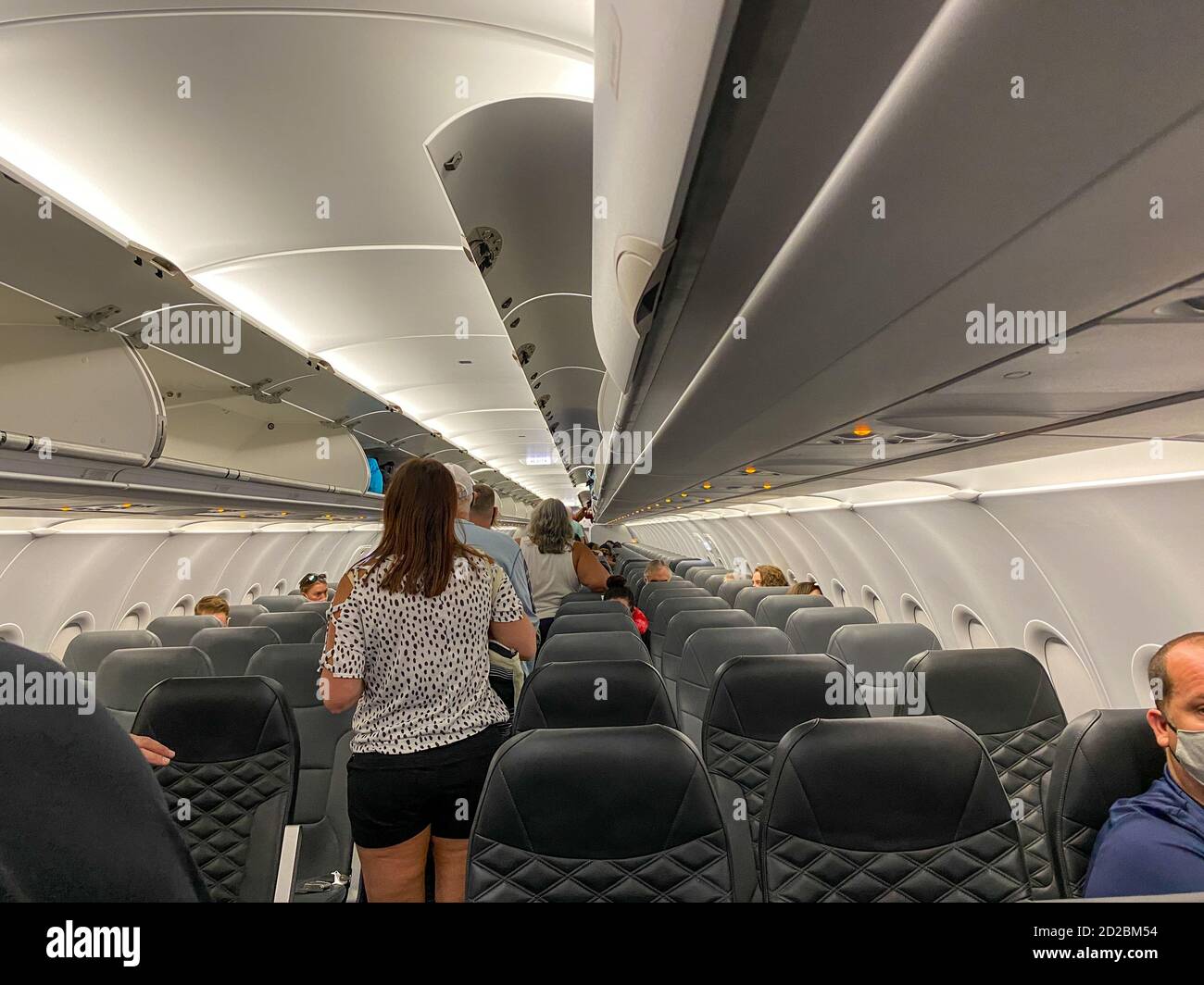 Walking Airplane Aisle