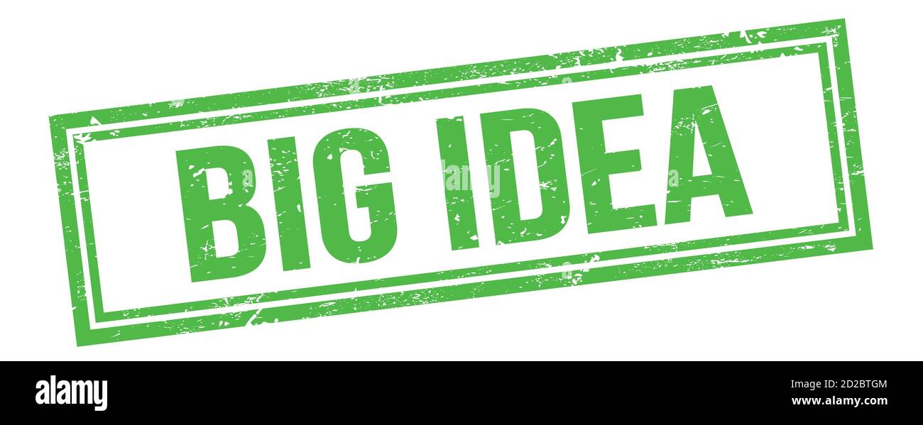 BIG IDEA text on green grungy vintage rectangle stamp Stock Photo - Alamy