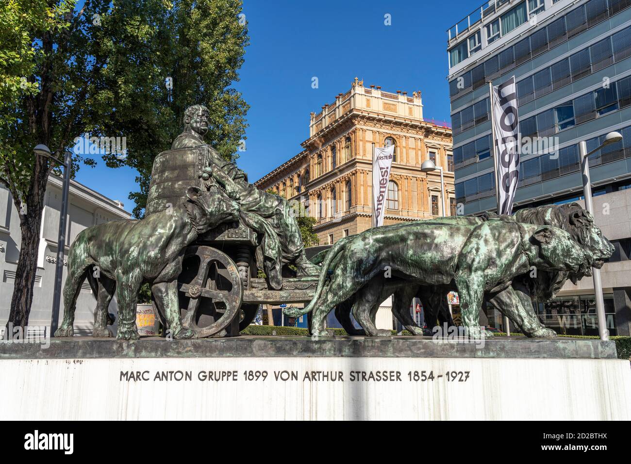 Das Marc-Anton-Monument an der Friedrichstraße in Wien, Österreich ...